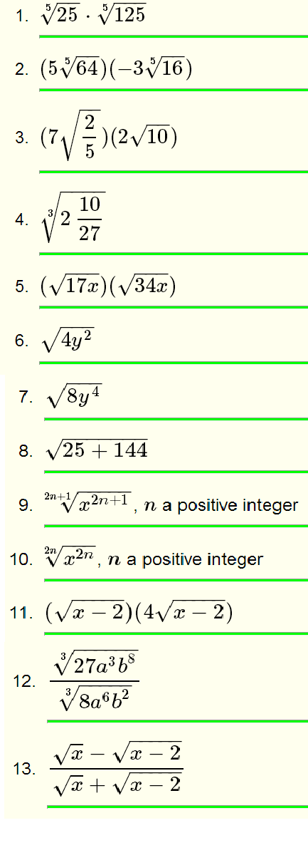 Properties Of Radicals
